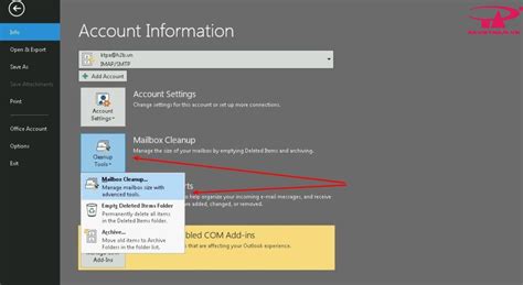 Sử dụng mailbox cleanup giảm dung lượng data file outlook kx