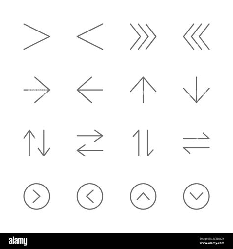 Simple Set Of Arrows Interface Related Vector Thin Line Icons Contains