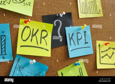 Memo Sticks With OKR Vs KPI Words On The Board Stock Photo Alamy