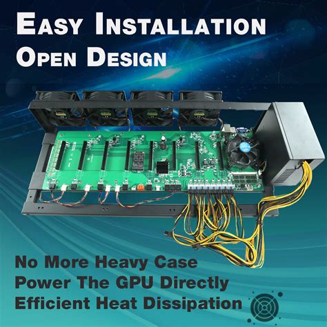 HyperMiner Complete GPU Mining Rig System With W Power Supply B Barebone Motherboard For