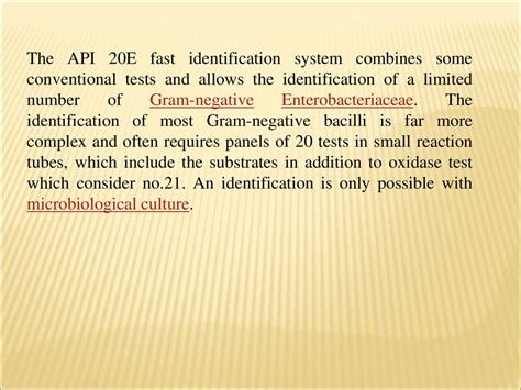 Biochemical Tests Api 20 E System Ppt Download