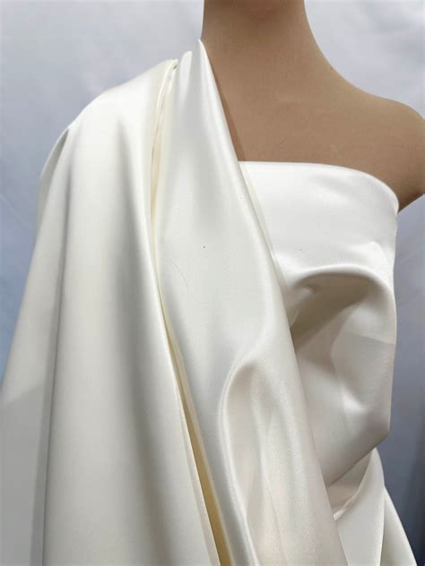 Duchess Satin Fabric OFF WHITE IVORY Heavy Dull Matte Bridal Formal Pageant