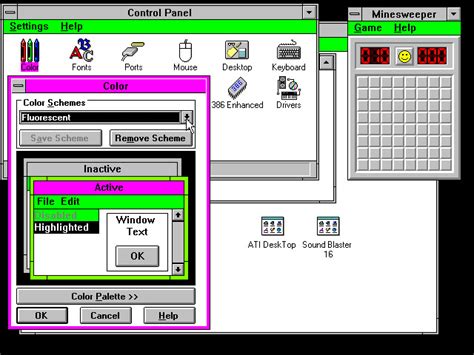 Windows 3 1 Fluorescent Color Scheme Never Obsolete On Tumblr