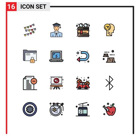 set of 16 modern ui icons symbols signs for speed faster learning brain