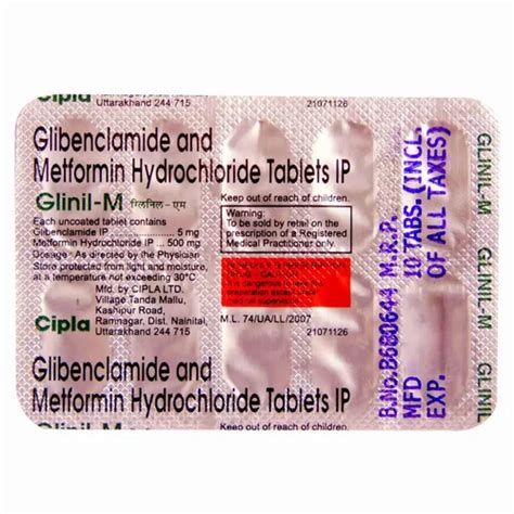 Glibenclamide And Metformin Hydrochloride Tablets At ₹ 40 Piece Glibenclamide Metformin
