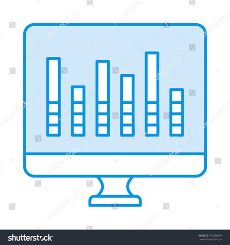Graph Chart Monitor Stock Vector Royalty Free 791958604 Shutterstock
