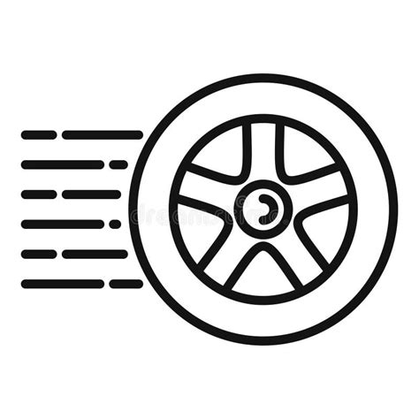 Fast Sport Tyre Icon Outline Vector Velocity Race Stock Illustration