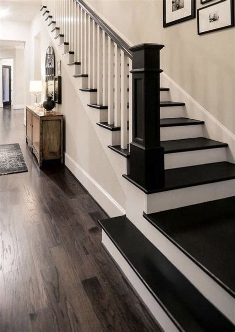Black And White Staircase In Small House