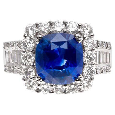 Sapphire Ring Accented With Diamonds Made In 18k Gold For Sale At 1stdibs