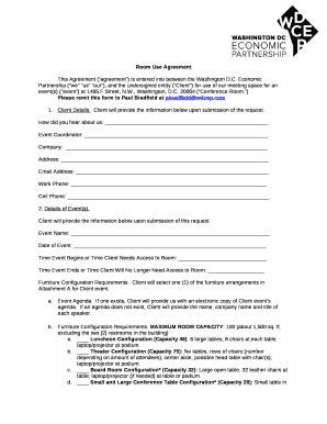 Room Use Agreement Doc Template PdfFiller