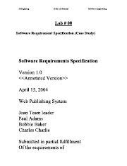 Software Requirement Specification Case Study Itse Lab Manual