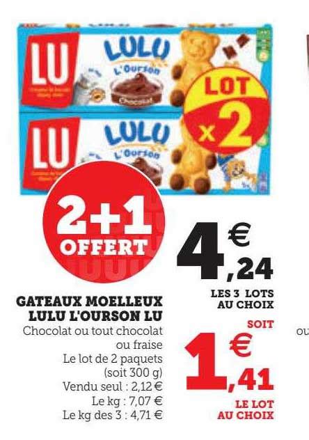 Promo Gâteaux Moelleux Lulu L ourson Lu chez Super U iCatalogue fr