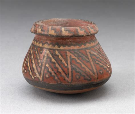 Miniature Jar With Textile Like Geometric Pattern The Art Institute
