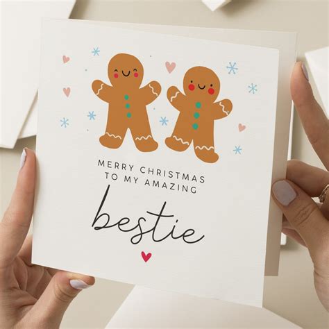 Best Friend Christmas Card Christmas Card For Bestie Gingerbread