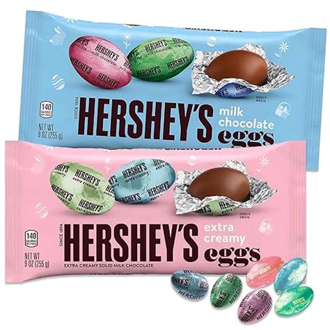 Hershey Easter Egg Candy Milk Chocolate And Creamy Chocolate 2 Pack