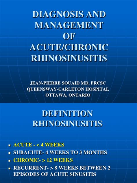 Sinusitis Management Pdf Clinical Medicine Medical Specialties