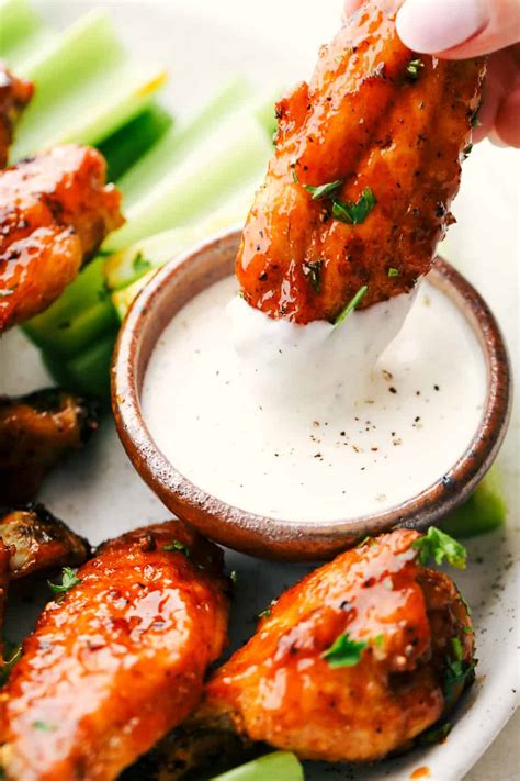 Air Fryer Chicken Wings With Honey Buffalo Sauce Recipe Ocean