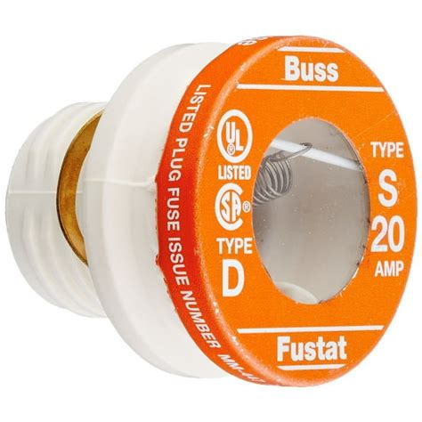 Bussmann Bp S 20 20 Amp Type S Time Delay Dual Element Plug Fuse