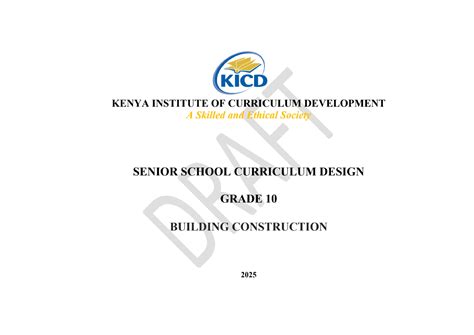 Grade 10 Building Construction Curriculum Design Elimplex