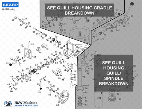 Sharp Quill Housing Assembly 3 Hp Quill Downfeed Breakout Page Handw