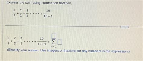 Solved Express The Sum Using Summation