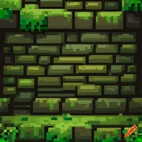 Mossy Covered Stone Wall In Pixel Art Style On Craiyon