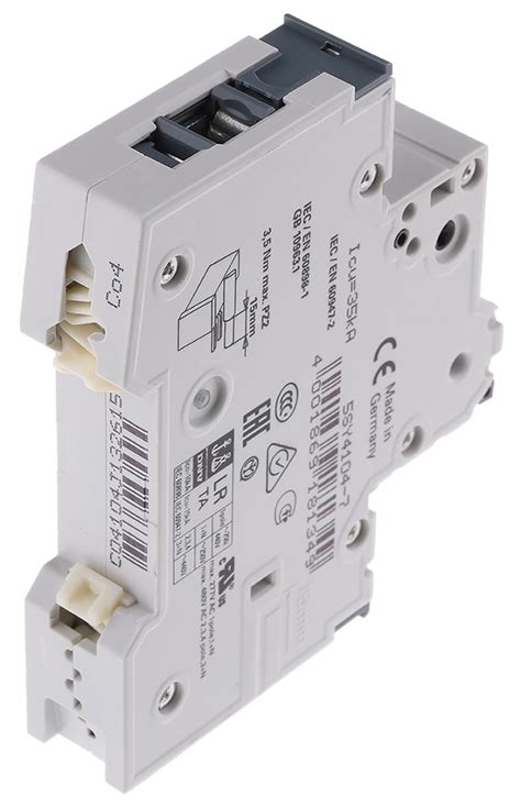 5SY4104 7 Siemens Siemens Sentron 5SY4 MCB 1P Poles 4A Curve C