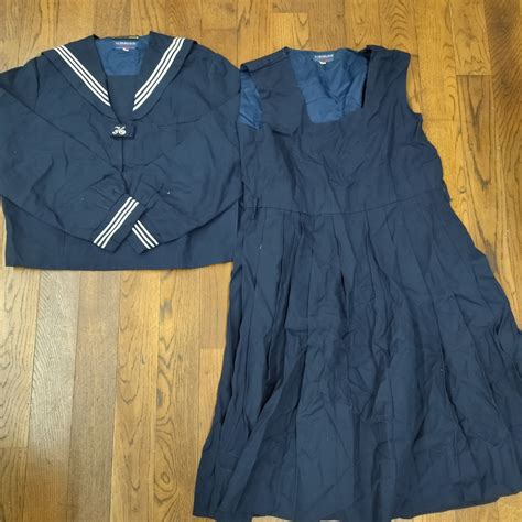 制服市場 千葉県 船橋市立湊中学校セーラー服・ジャンパースカート 計2枚 【k220】