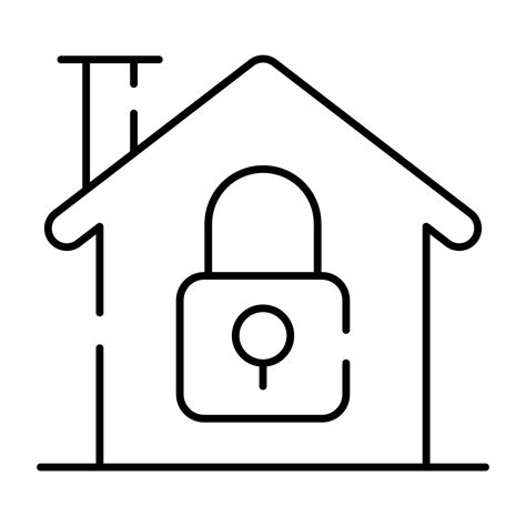 Padlock With House Building Linear Design Of Locked Home 41014370