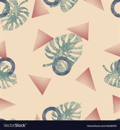 Universal Trend Bitmap Leaf With Abstract Shapes Vector Image