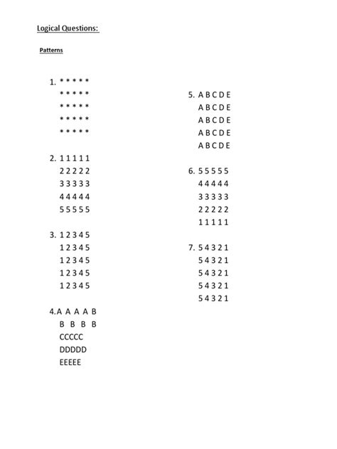 Logical Coding Questions Pdf