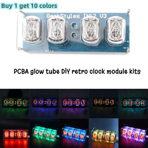 micro usb in12 in 12 pcba glow tube diy retro clock module nixie tube