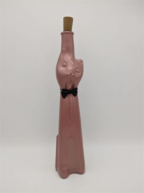 Moselland Cat Shaped Collectible Wine Bottle Light Up Cycled Handmade