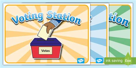 Voting Station Signs Ks1 Twinkl