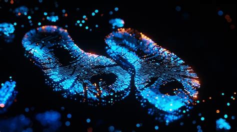 Luminous Digital Footprint Made Of Glowing Dots For Biometric Privacy