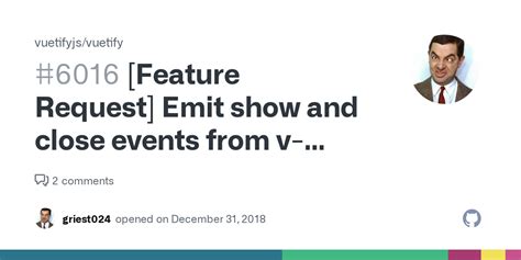 Feature Request Emit Show And Close Events From V Dialog · Issue 6016 · Vuetifyjsvuetify