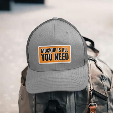 Free Trucker Hat With Label Mockup Psd Psfiles