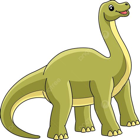 Brontosaurus Dinosaur Cartoon Colored Clipart Color Doodle Drawing