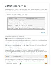 Numeric Data Types Pdf Numeric Data Types Int And Double Are The Most Common Numeric