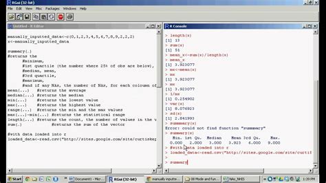 Summary Stats With R Software Youtube