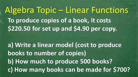 Construct A Linear Model And Answer The Questions Linear Equations