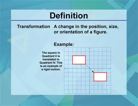 Definition Transformations Transformation Media4math