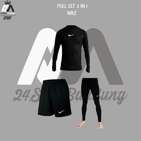 Jual Setelan 3 In 1 Olahraga Baselayer Manset Celana Pendek Lejing