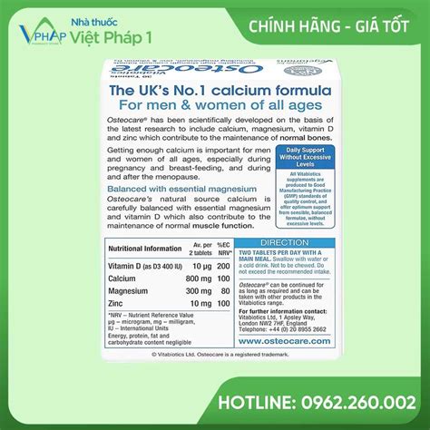 Canxi Osteocare Vitabiotics Có Tốt Không Giá Bao Nhiêu Uống Khi Nào