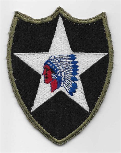 Original Ww2 Us Made 2nd Infantry Division Patch With Rare Od Border