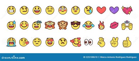 Serie Leuke Emoji Cartoon Vector Illustratie Illustration Of