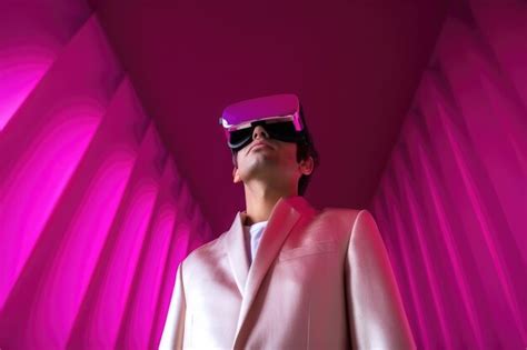 Premium AI Image Immersed In A Virtual World Portrait Of A Person