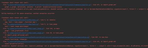 error nodedef mentions attr explicit paddings not in op
