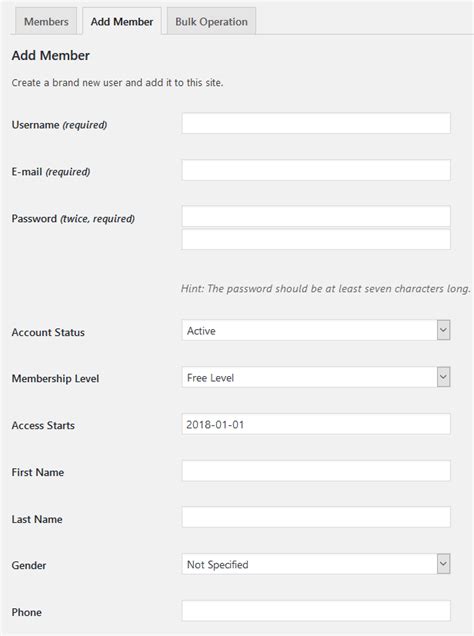 Manually Adding Members To Your Site