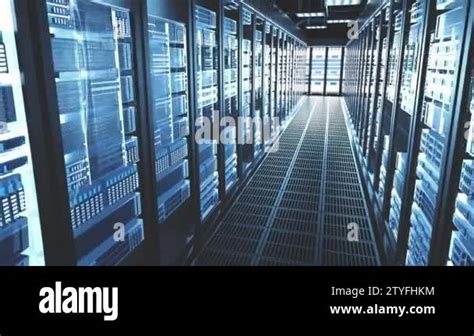 Servers Racks Walkthrough In Modern Data Center Cloud Computing